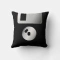 Floppy Disk Pillow - black, silver and red | Zazzle