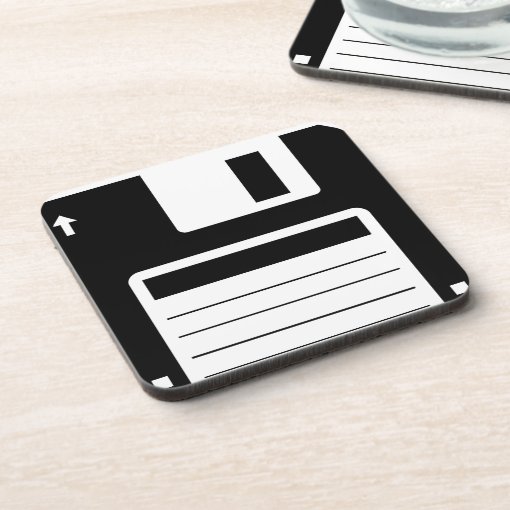 Floppy Disk Retro Illustration Design Coaster | Zazzle