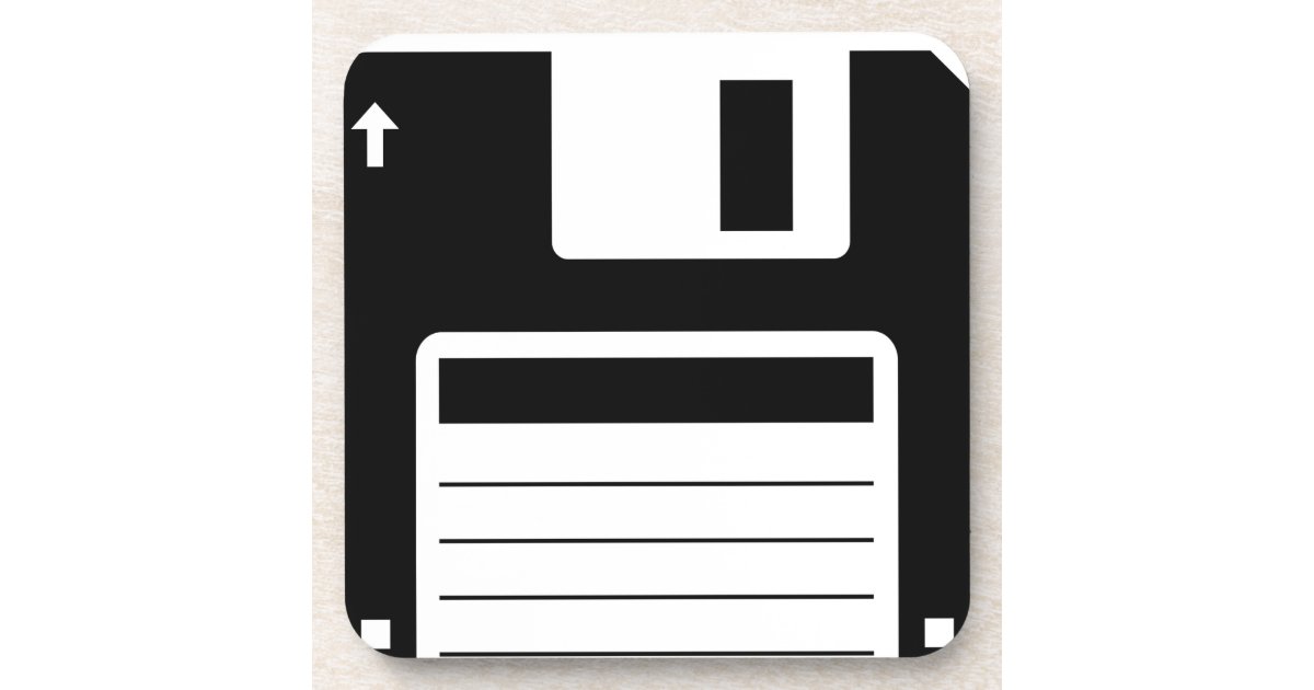 Floppy Disk Retro Illustration Design Coaster | Zazzle