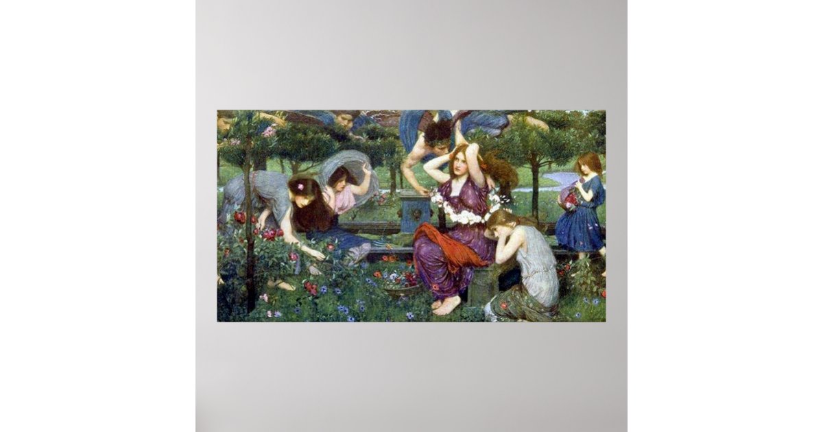 Flora and the Zephyrs, by John William Waterhouse Poster | Zazzle