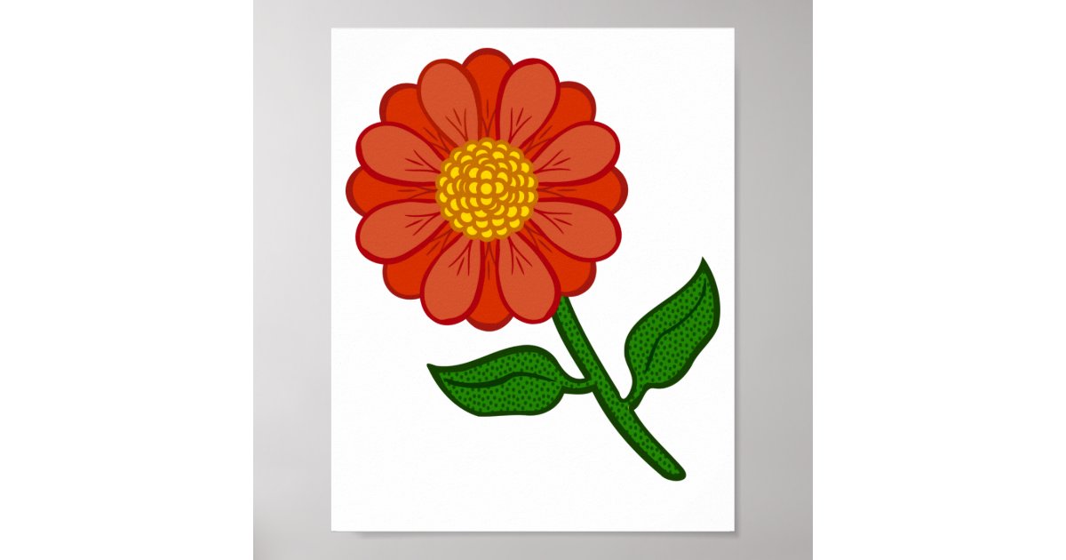 Flora Flower Plant Red Flower Poster | Zazzle