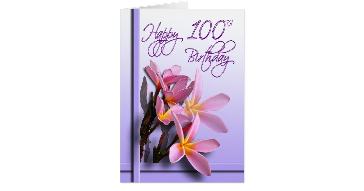 Floral 100th Birthday Congratulations Card | Zazzle.com