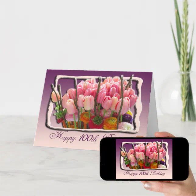Floral 100th Birthday Congratulations Card | Zazzle