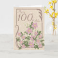 Floral 100th Birthday Greeting Card | Zazzle