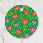 Floral 2" Round Signature Script Hang Tags | Zazzle