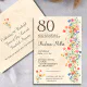 Floral 80th Birthday Party Elegant Design Invitation | Zazzle
