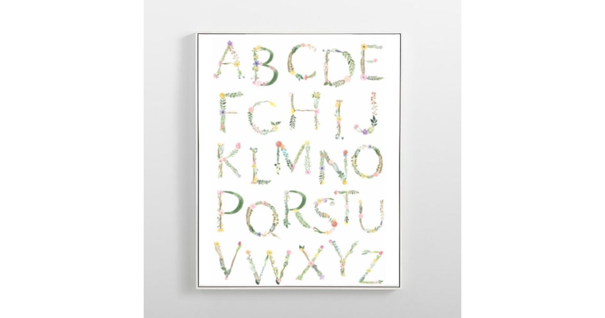 Floral ABC Alphabet Nursery Art Poster | Zazzle
