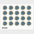 Floral Abstract Thankful Grateful Blessed Classic Round Sticker | Zazzle