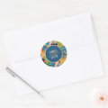 Floral Abstract Thankful Grateful Blessed Classic Round Sticker | Zazzle
