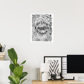 Floral Adult Coloring Quote Poster | Zazzle