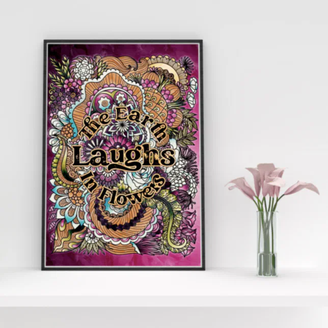 Floral Adult Coloring Quote Poster | Zazzle