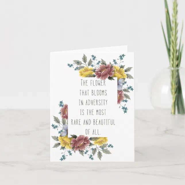Floral adversity quote card | Zazzle
