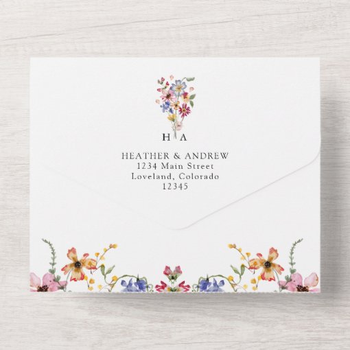 Floral All in One Wedding Invite | Zazzle