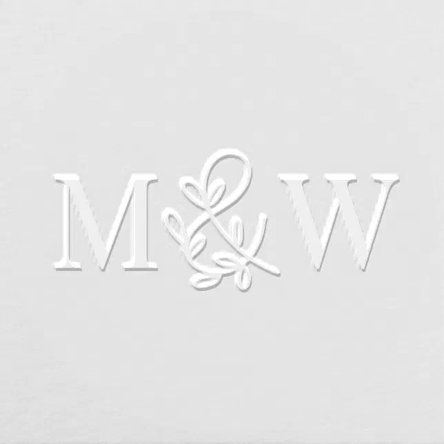 Floral Ampersand #1 Couple Wedding 2 Initial Monog Embosser | Zazzle