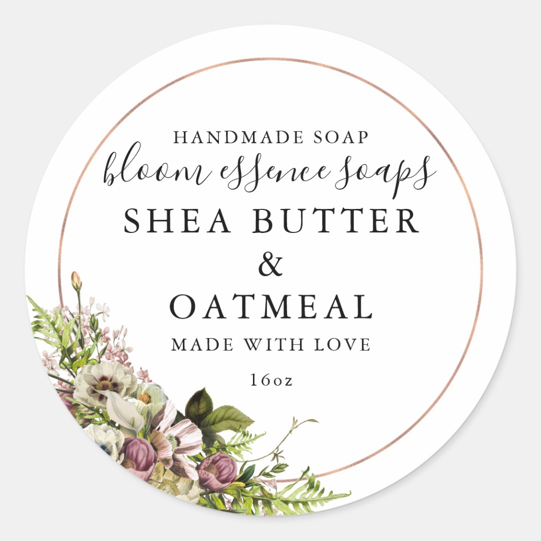 Floral and Foil | Soap Sticker | Zazzle