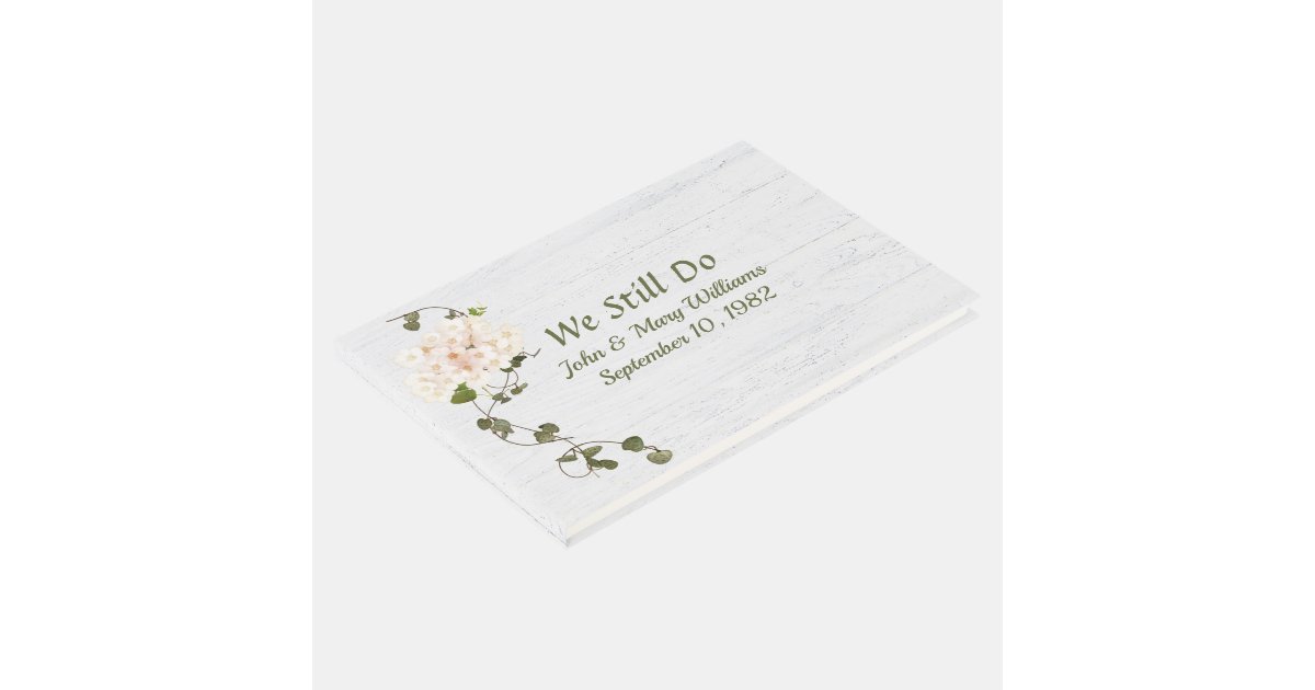 Floral and Ivy Bouquet Vow Renewal Guest Book | Zazzle
