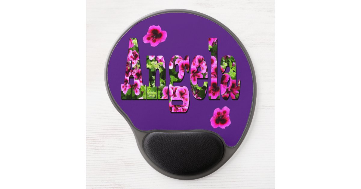 Floral Angela Name, Gel Mousepad | Zazzle