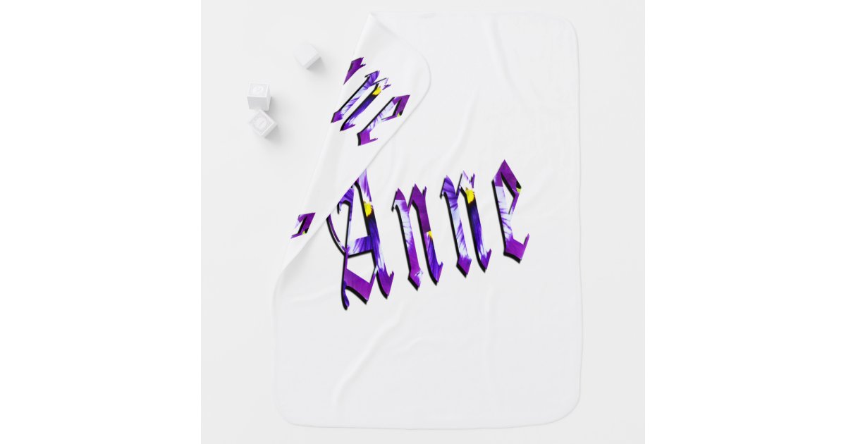 Floral Anne Name Logo, Receiving Blanket | Zazzle