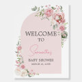 Floral Arch Baby in Bloom Baby Shower Welcome Sign | Zazzle
