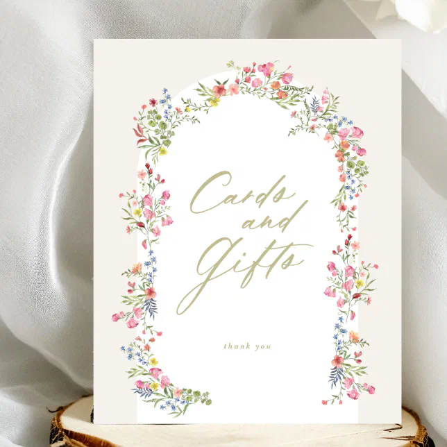 floral arch spring Cards Gifts bridal shower sign | Zazzle
