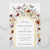 Floral Arch Wedding Invitation Foil Invitation | Zazzle