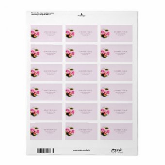 Floral Art Flowers Roses Modern Design Address Label | Zazzle