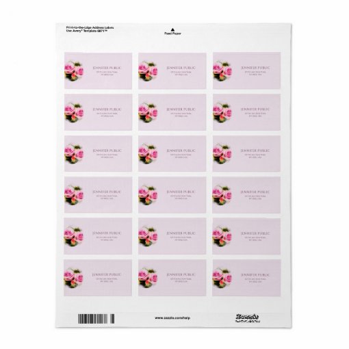 Floral Art Flowers Roses Modern Design Address Label | Zazzle