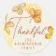 Floral Autumn Thankful Classic Round Sticker | Zazzle