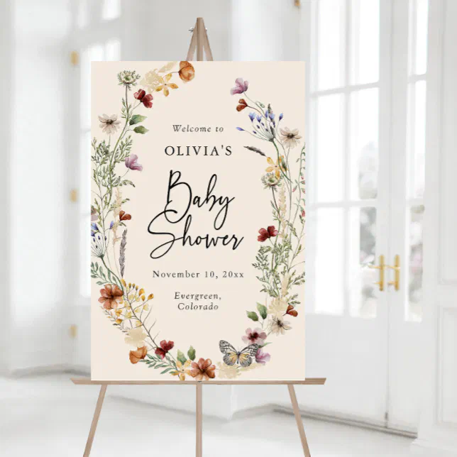 Floral Baby Shower Foam Board | Zazzle