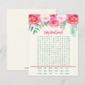 Floral Baby Word Search, Baby Shower Games, Games | Zazzle