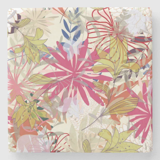 Floral Background 6 Stone Coaster Zazzle