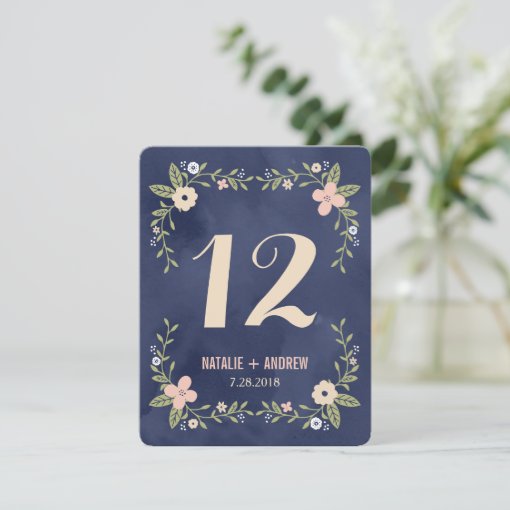 Floral Beauty Double Sided Table Number Card | Zazzle