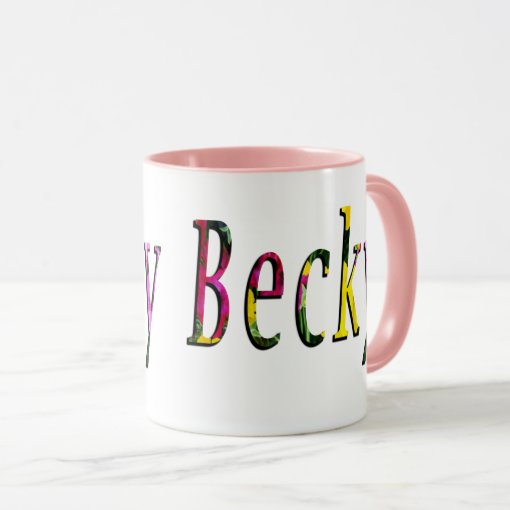 Floral Becky Name Logo, Mug | Zazzle