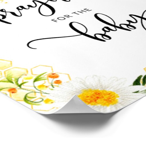Floral bee Prayers for the baby Poster | Zazzle