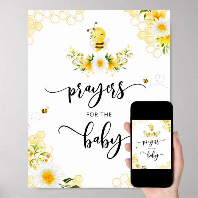 Floral bee Prayers for the baby Poster | Zazzle