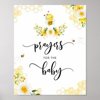 Floral bee Prayers for the baby Poster | Zazzle