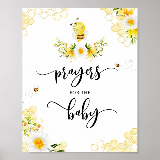 Floral bee Prayers for the baby Poster | Zazzle.com