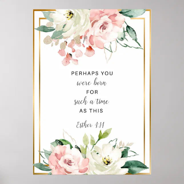 Floral Bible Verse Poster | Zazzle