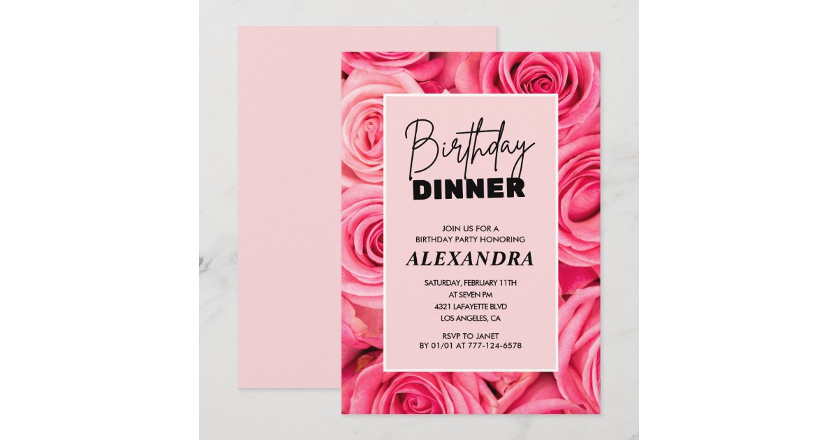 Floral Birthday dinner 91st birthday invitations | Zazzle