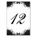 Floral Black and White Reception Table Number Card | Zazzle