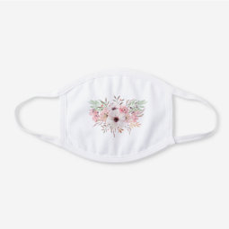 Floral Bloom White Cotton Face Mask | Zazzle