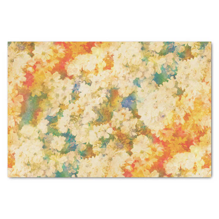 Floral Blossoms Pattern Tissue Paper | Zazzle
