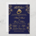 Floral Blue and Gold Muslim Islamic Engagement Invitation | Zazzle