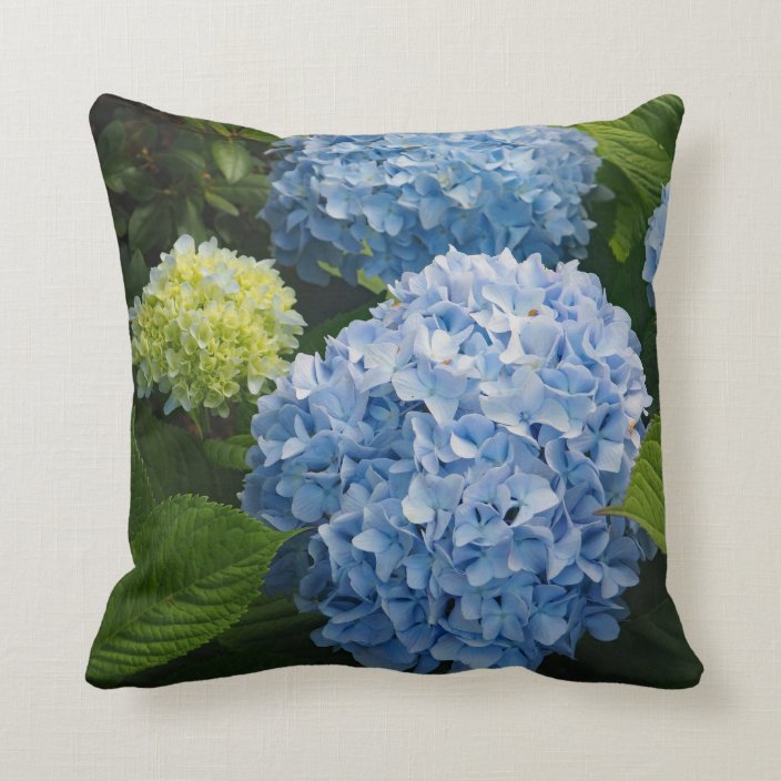 Floral Blue Hydrangea Photo Throw Pillow | Zazzle.com