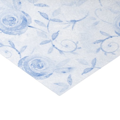 Floral Blue Roses Elegant Damask Decoupage Tissue Paper | Zazzle