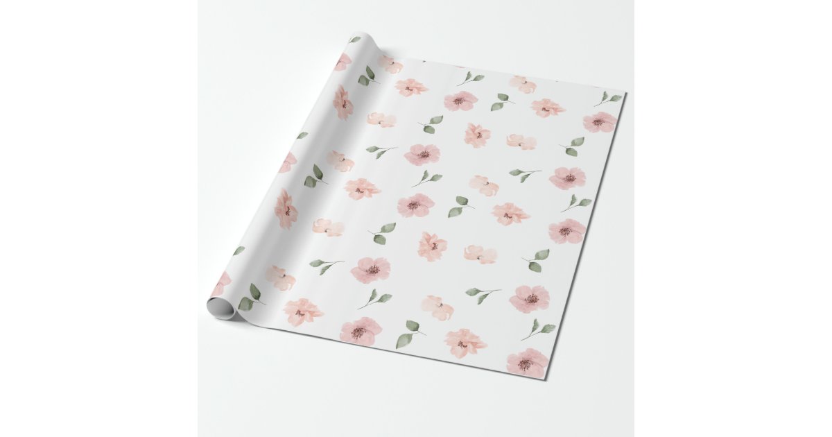 Floral Blush Wrapping Paper | Zazzle