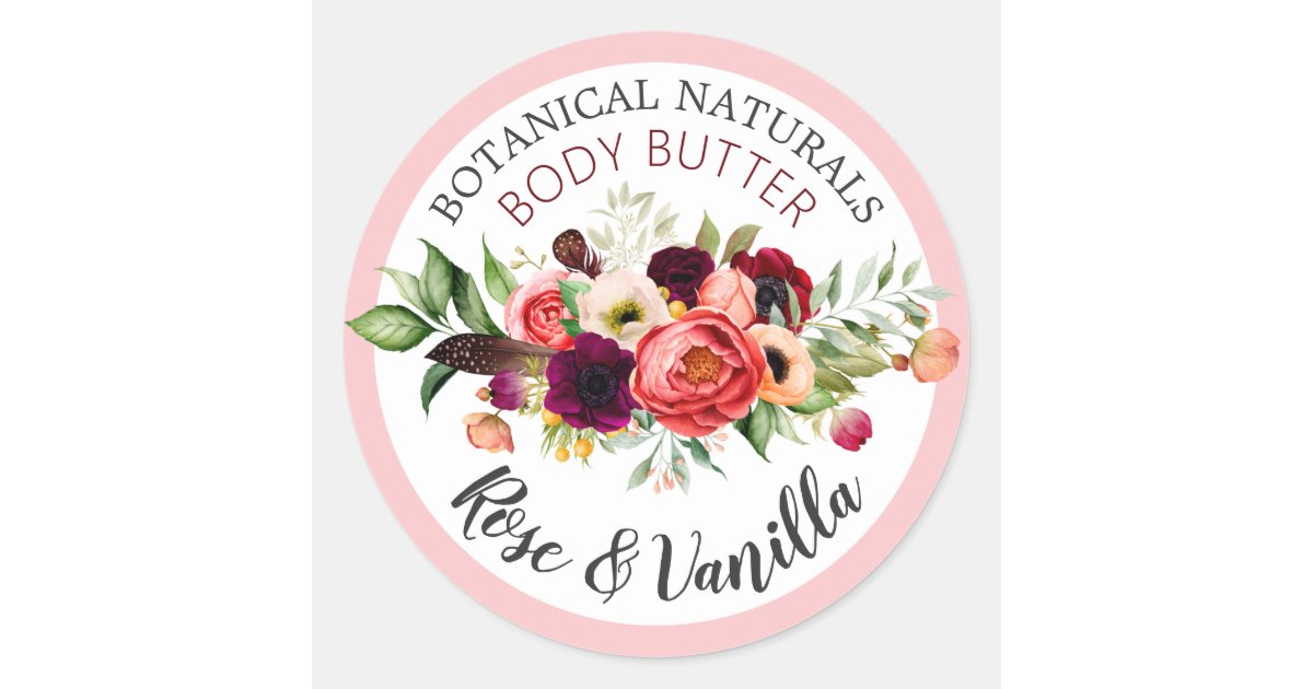 Floral Body Butter Labels | Zazzle