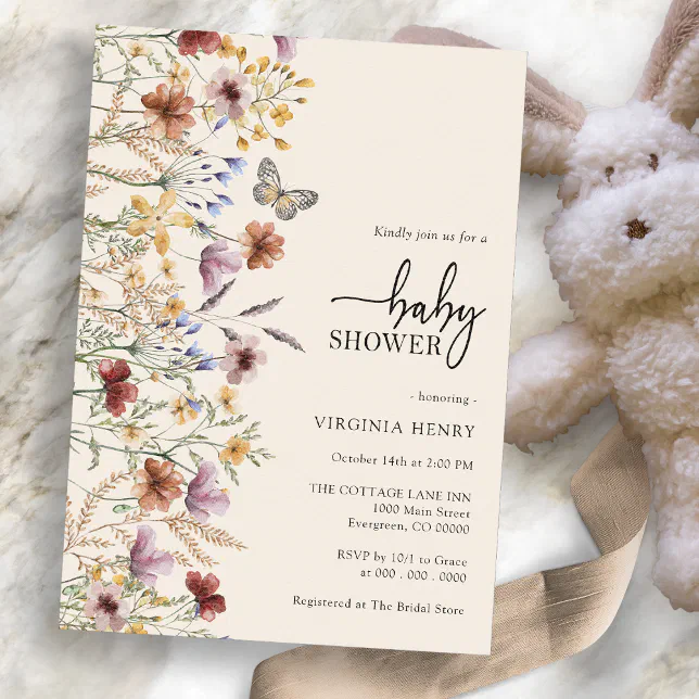 Floral Boho Baby Shower Invitation | Zazzle
