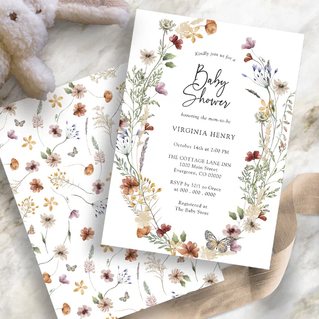 Floral Boho Baby Shower Invitation | Zazzle