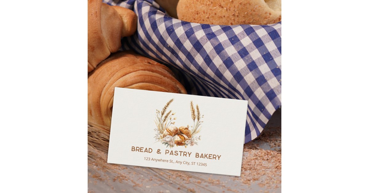 Floral Boho Bread & Wheat Business Card | Zazzle